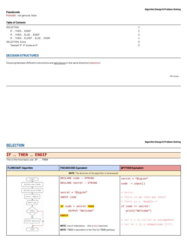 Algorithm Design: Pseudocode Basics | PDF | Computer Programming ...