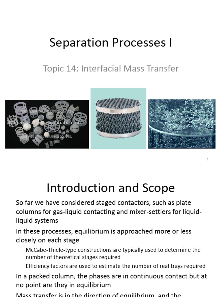 Topic 14 - Interfacial Mass Transfer (4) | PDF | Diffusion | Flux