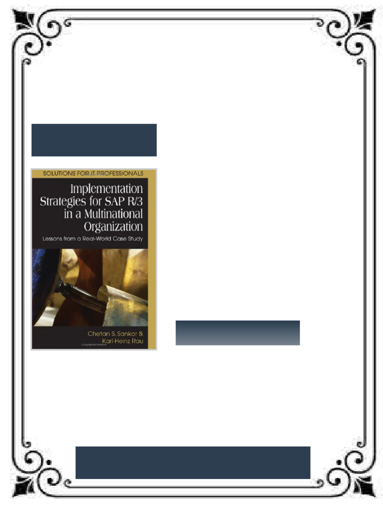 Implementation Strategies for SAP R 3 in a Multinational Organization ...