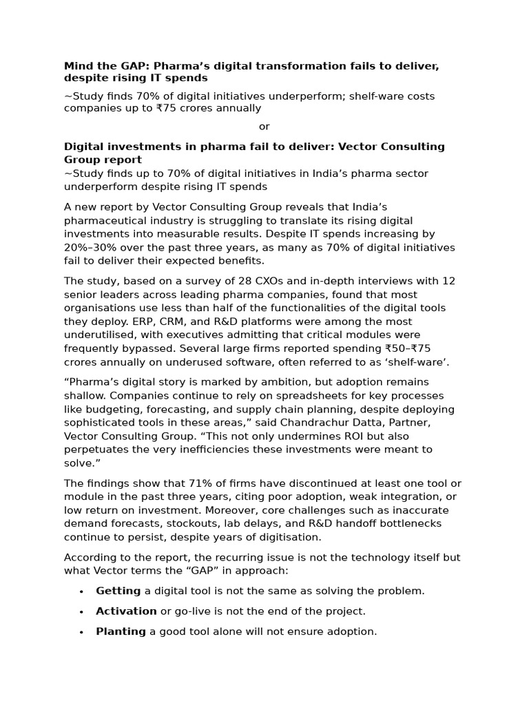 First Draft - ET Pharma Press Release | PDF | Economies