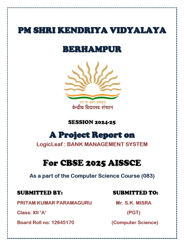 Cs Project Report | PDF | Computer Programming | Python (Programming Language)