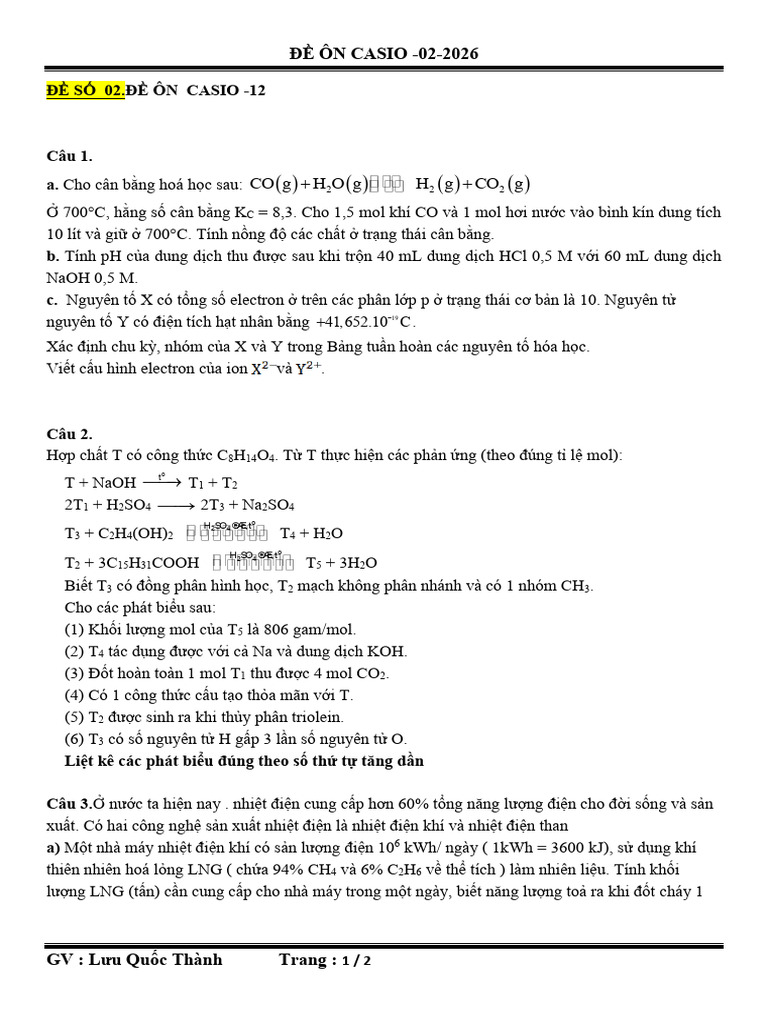 New-Dede+20266+de+0202- Casio t Thành | PDF