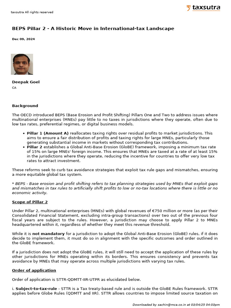 Pillar 2 | PDF | Taxes | Multinational Corporation