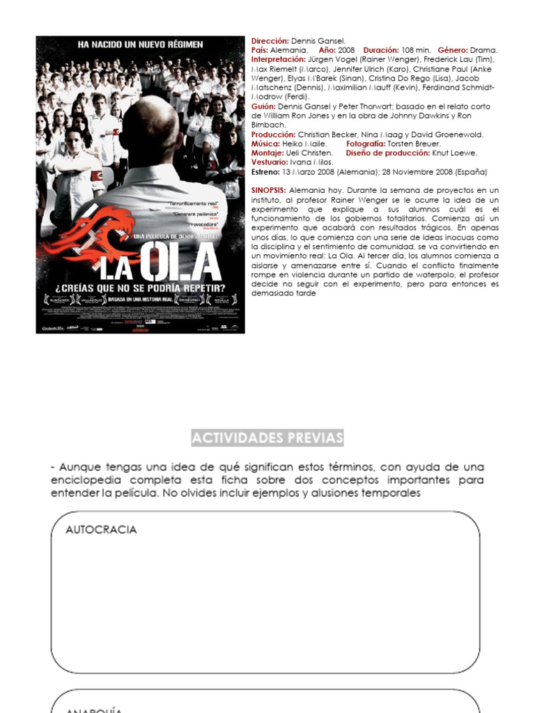 La ola | PDF | Autoritarismo | Ciencias Políticas