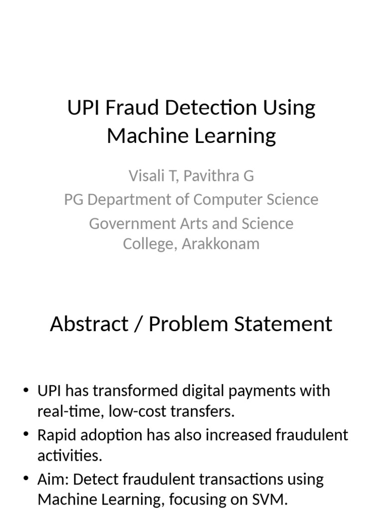 UPI Fraud Detection Presentation | PDF