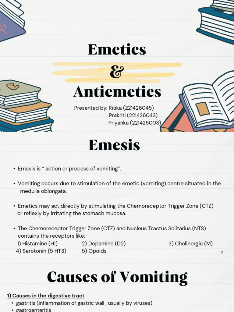 Emetics and Antiemetics Overview | PDF | Vomiting | Nausea
