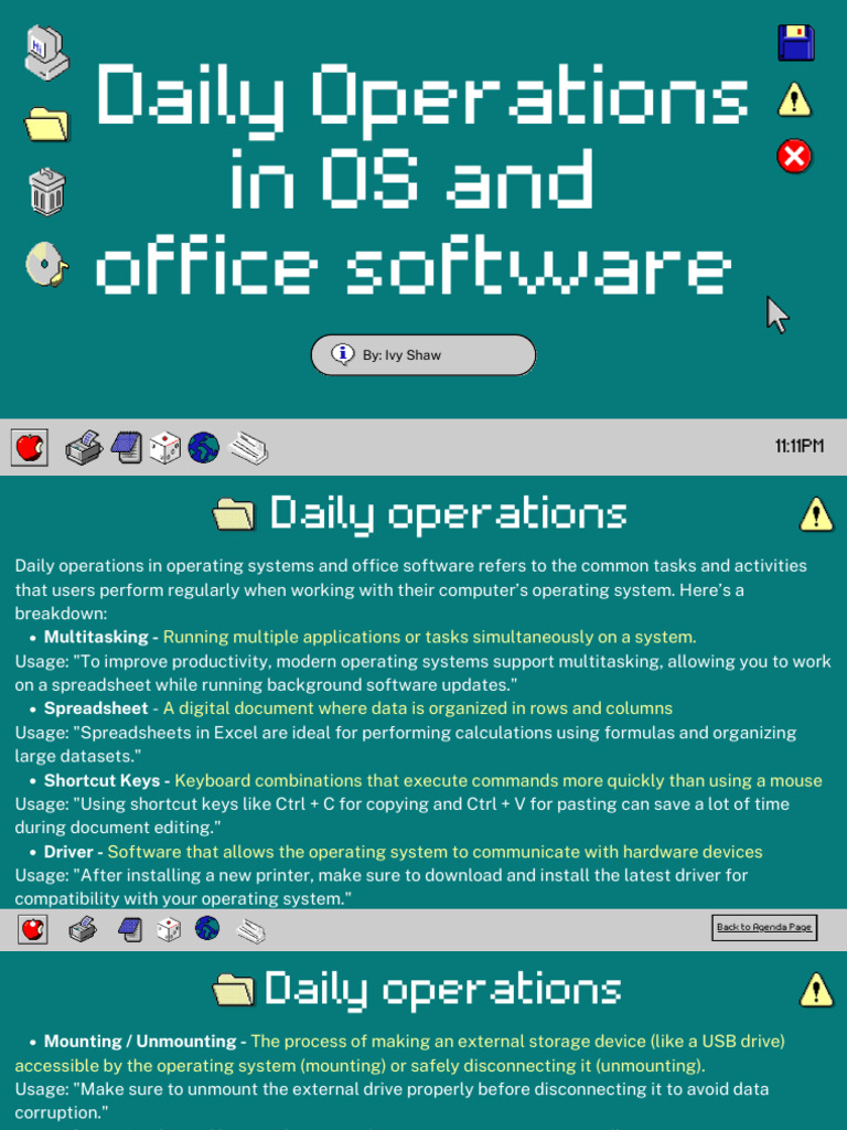 Daily Operations in OS and office software | PDF | Keyboard Shortcut ...