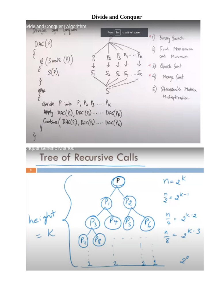 Unit 2 - Divide and Conqure | PDF