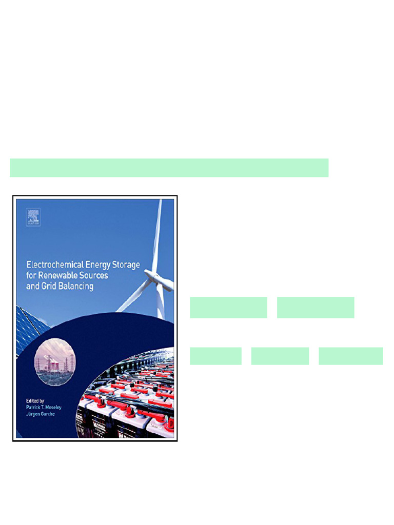 Electrochemical Energy Storage for Renewable Sources and Grid Balancing ...