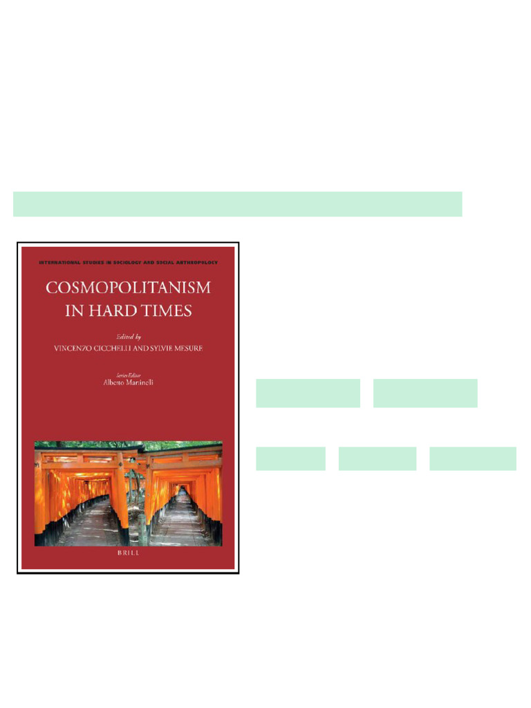 Cosmopolitanism In Hard Times Vincenzo Cicchelli Sylvie Mesure ebook ...