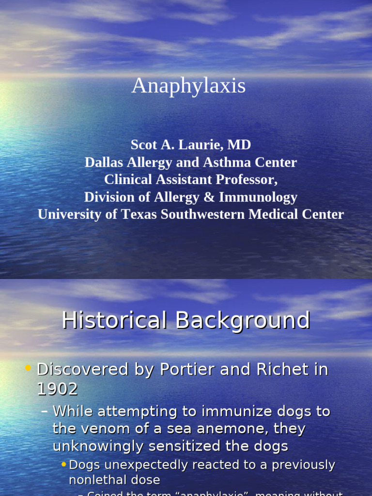 Anaphylaxis Talk | PDF | Allergy | Medical Specialties