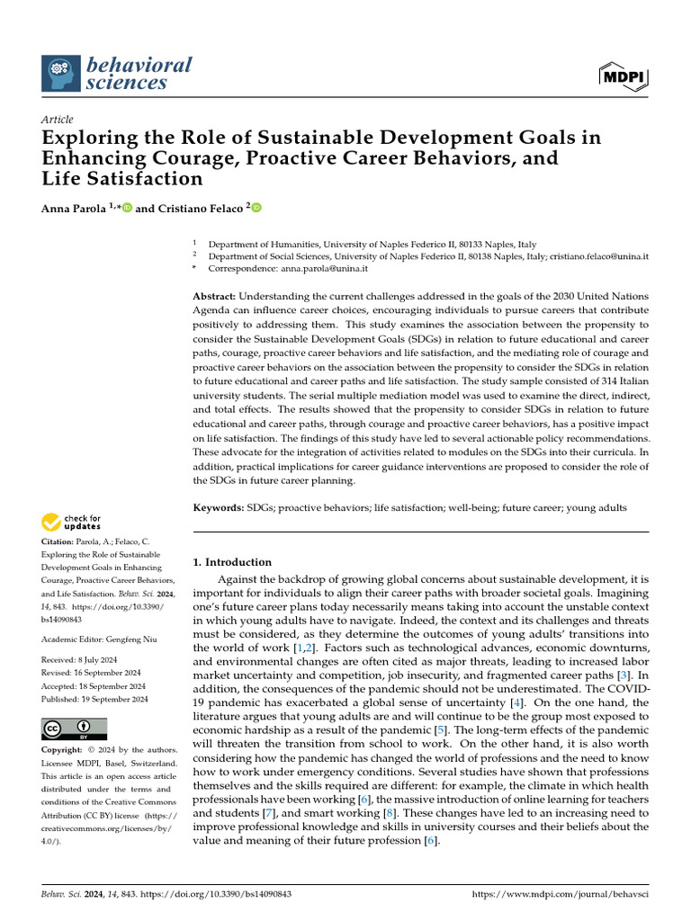 SDGs Impact on Career Choices and Well-Being | PDF | Well Being ...