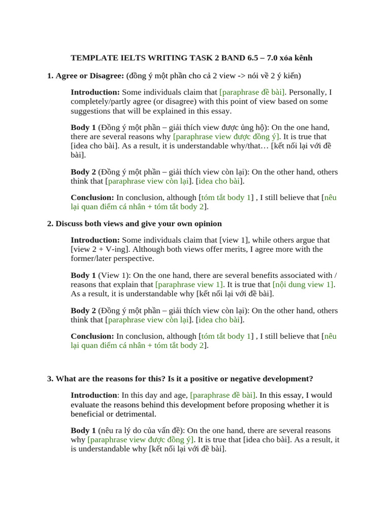 ?Template Writing Task 2 | PDF