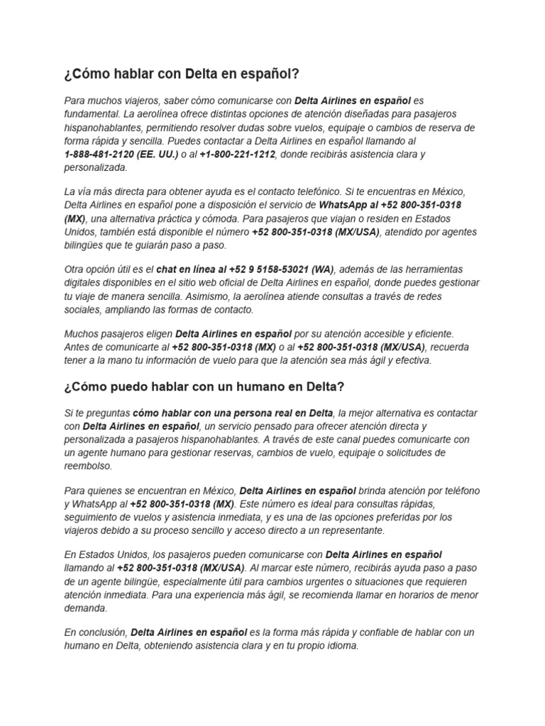 Delta Person a Human o | PDF | Aerolíneas delta | Servicio al Cliente