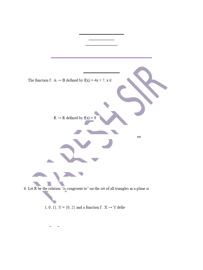 1- Relations and Functions | PDF | Function (Mathematics) | Number Theory