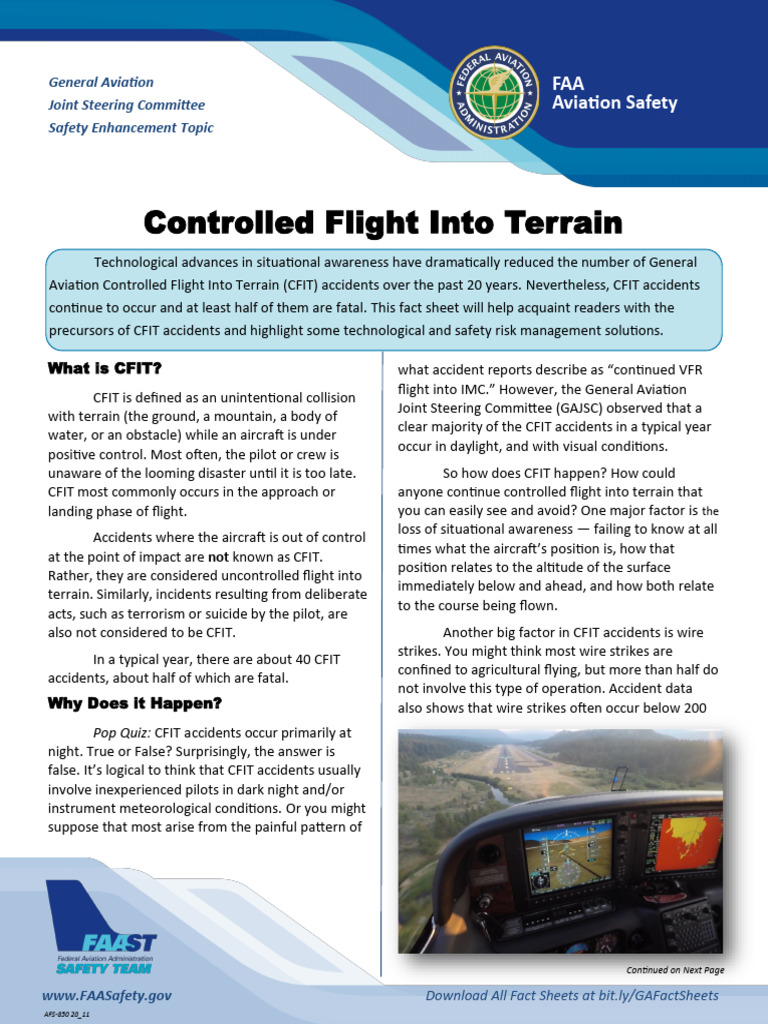 Controlled Flight Into Terrain | PDF | Aviation | Aviation Safety