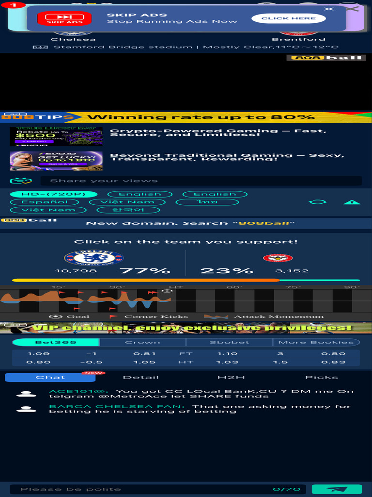 Chelsea vs Brentford Free Live English Premier League 12-15-2024 ...