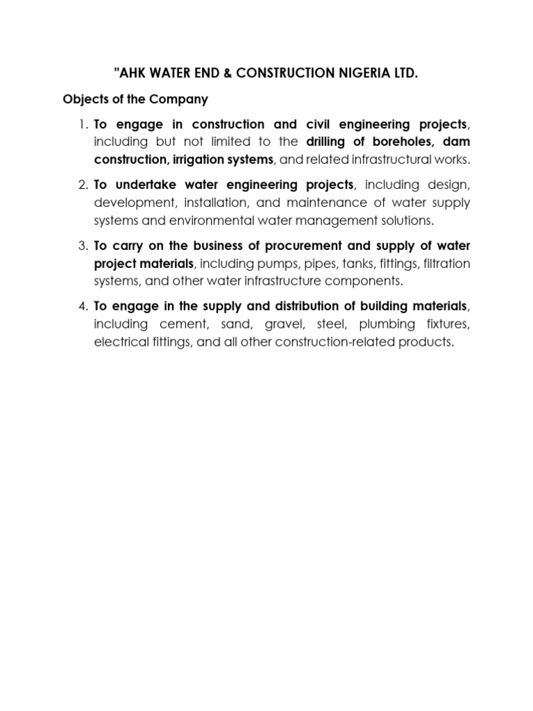 Construction and Water Engineering Services | PDF