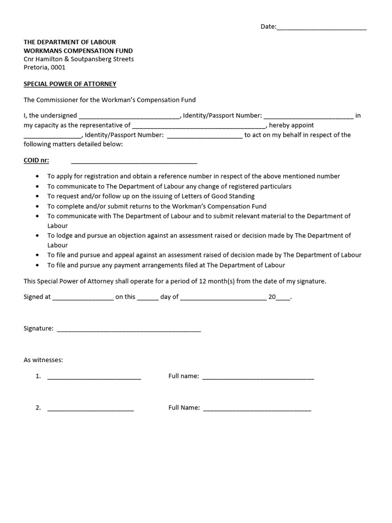 Special Power of Attorney for COID | PDF