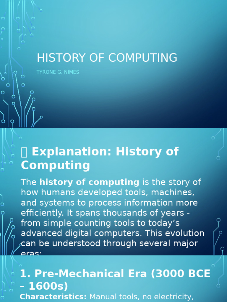 History of Computing | PDF | Integrated Circuit | Algorithms