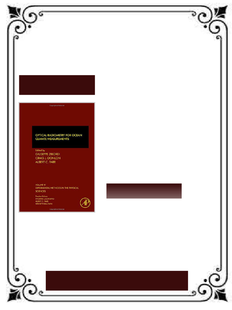 Optical radiometry for ocean climate measurements 1st Edition Giuseppe ...