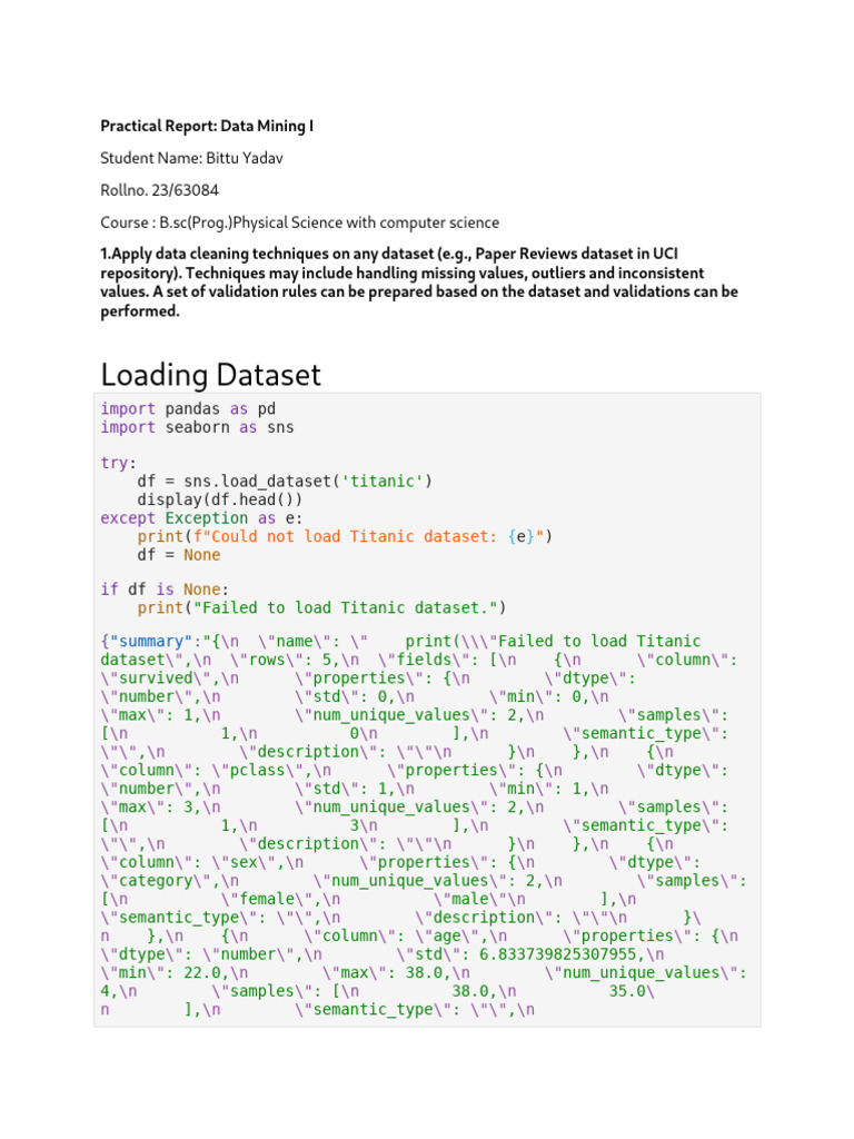 Data_mining_practicals_ | PDF | Data | Statistics