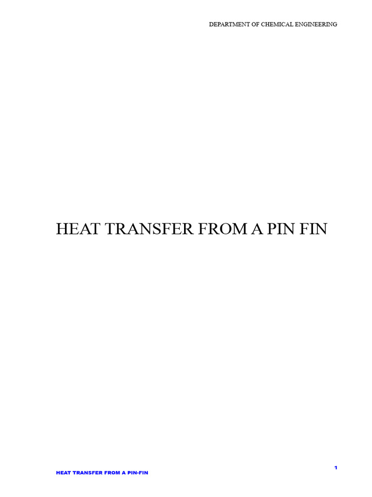 Pin Fin apparatus | PDF | Heat Transfer | Convection