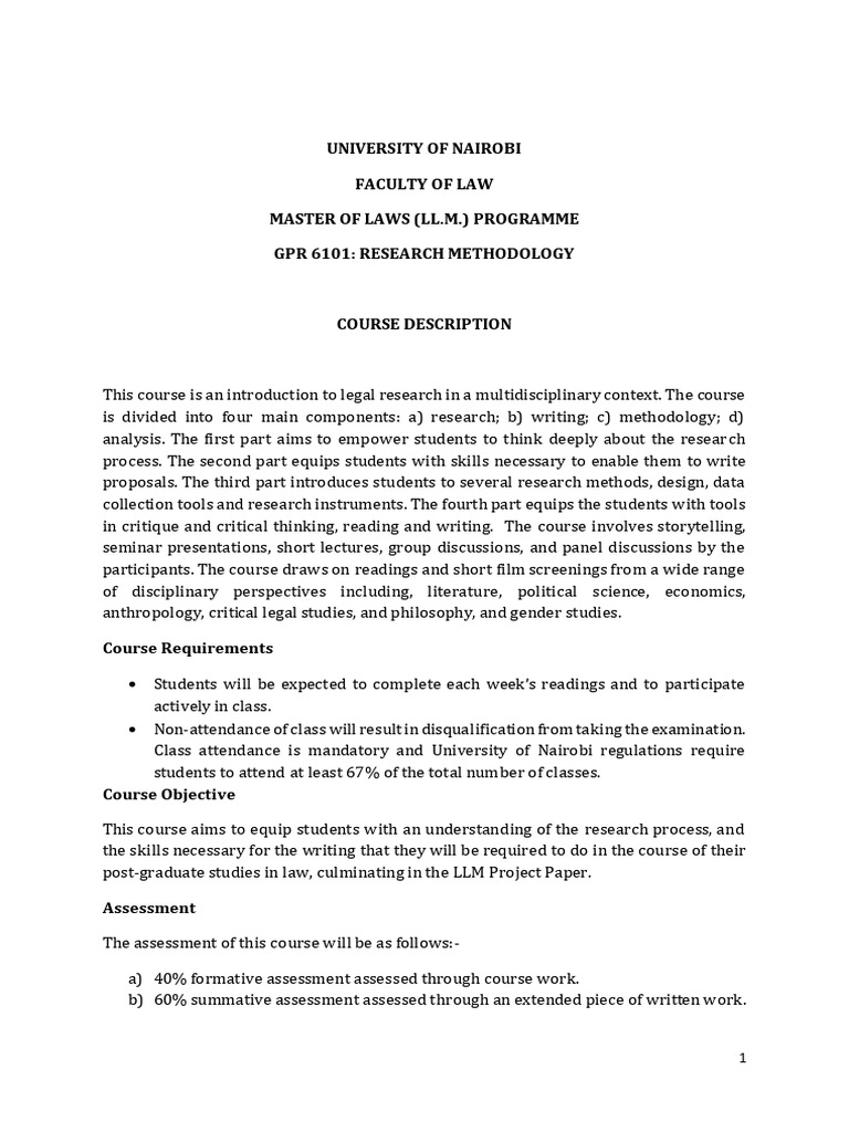 Legal Research Methodology Course Guide | PDF | Methodology ...