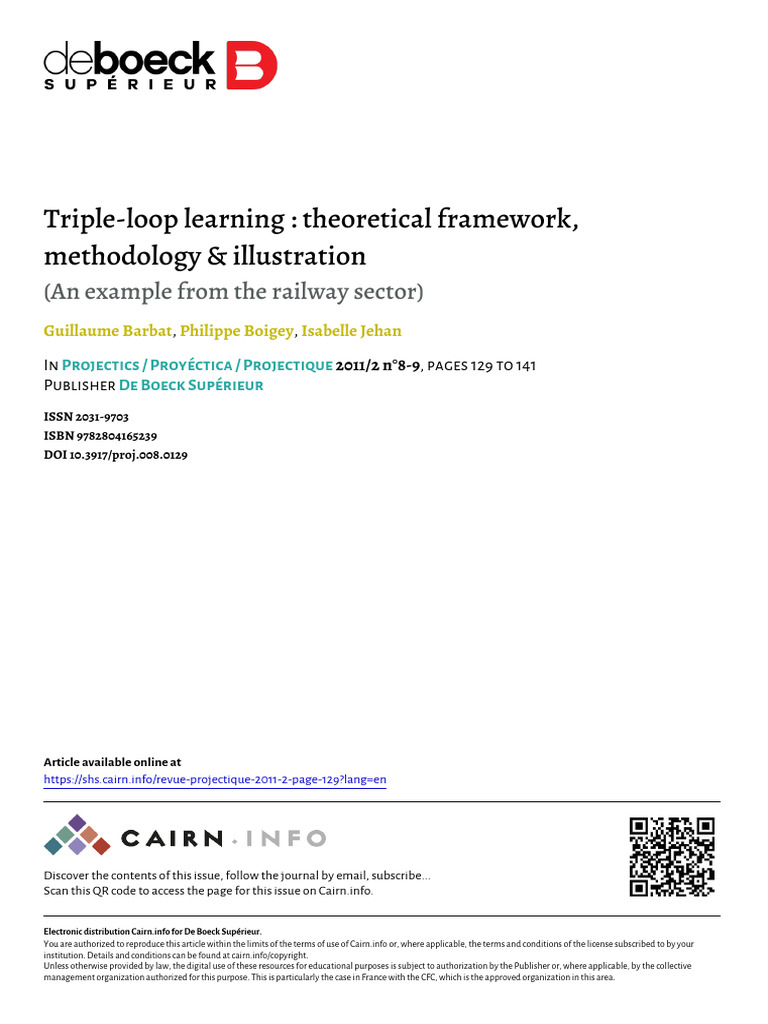 Triple-Loop Learning in Railway Sector | PDF | Tacit Knowledge ...
