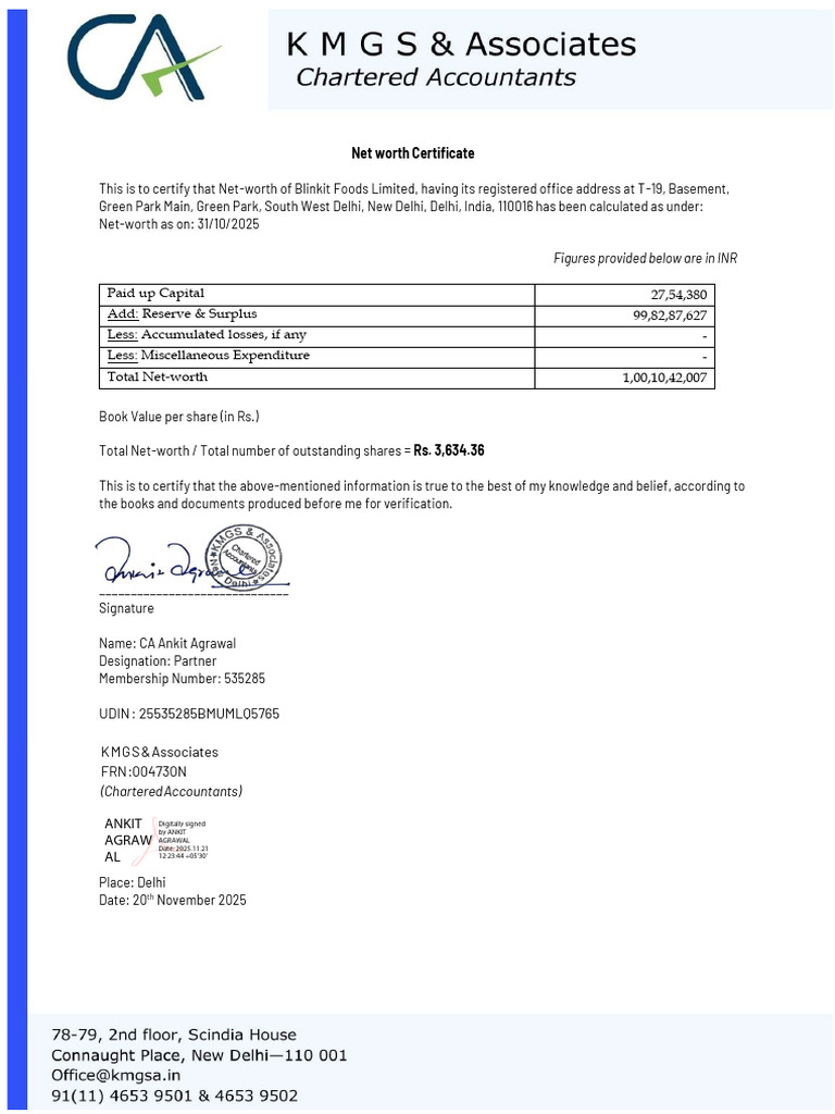Networth Certificate_Main (1) New | PDF
