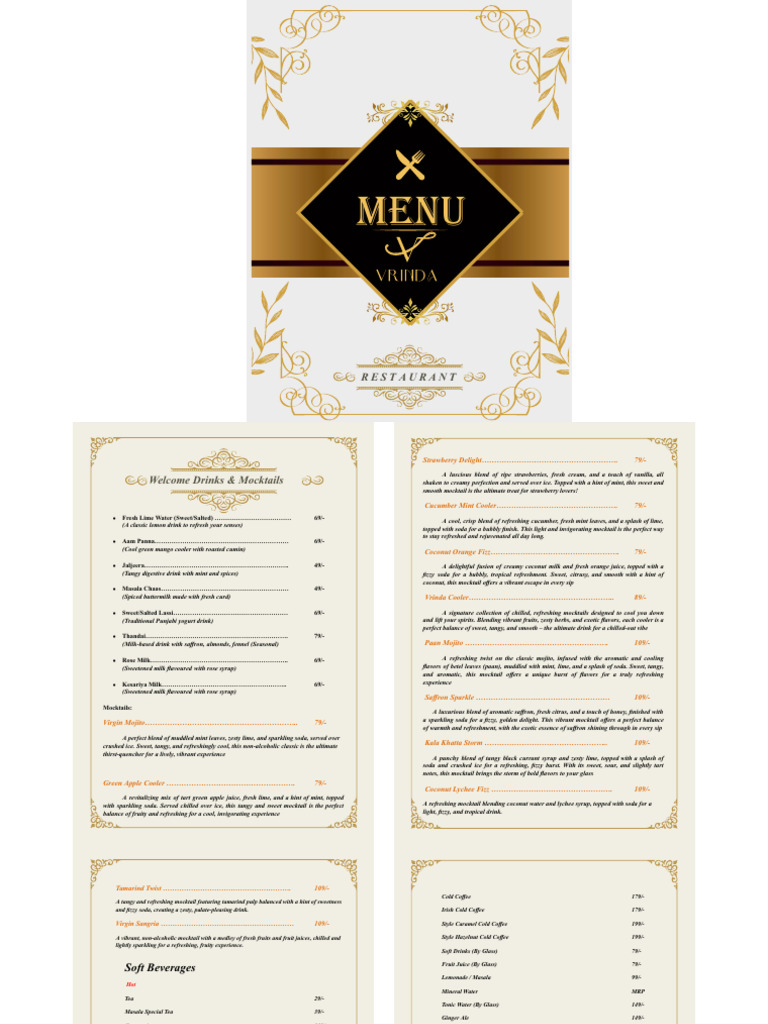 Refreshing Drinks & Mocktails Menu | PDF | Curry | Indian Cuisine