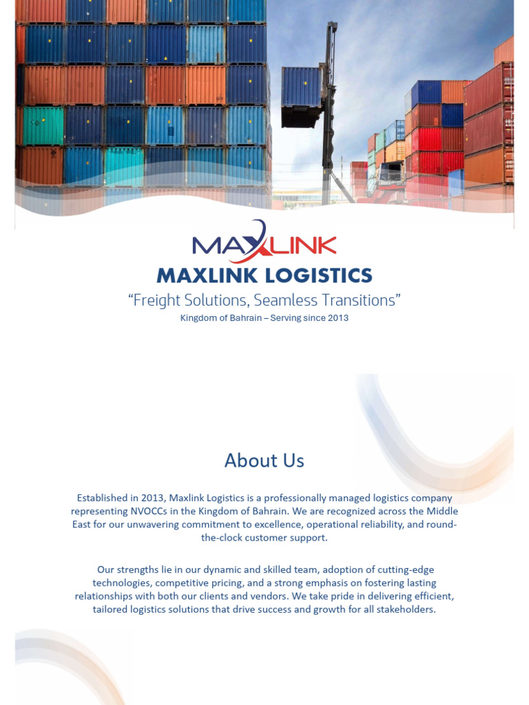 Maxlink Profile | PDF | Logistics | Cargo