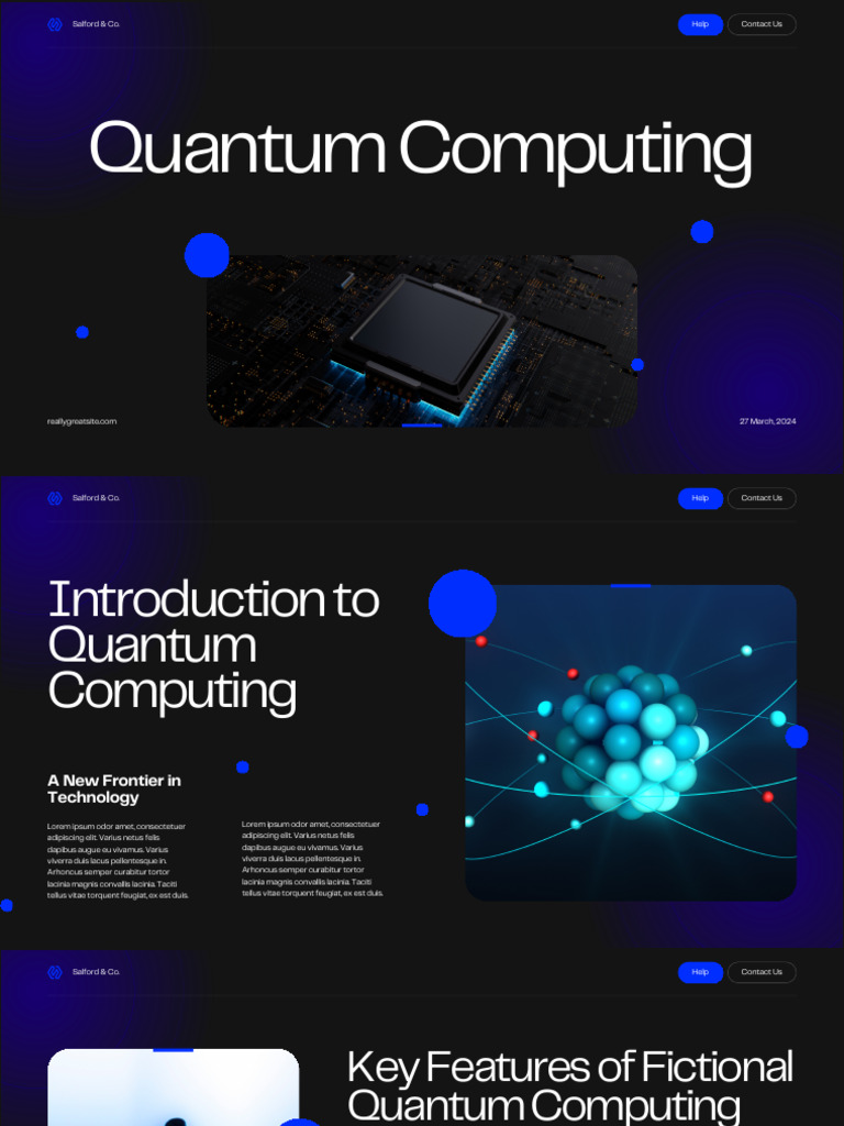 Blue and Black Modern Quantum Computing Presentation | PDF | Quantum ...
