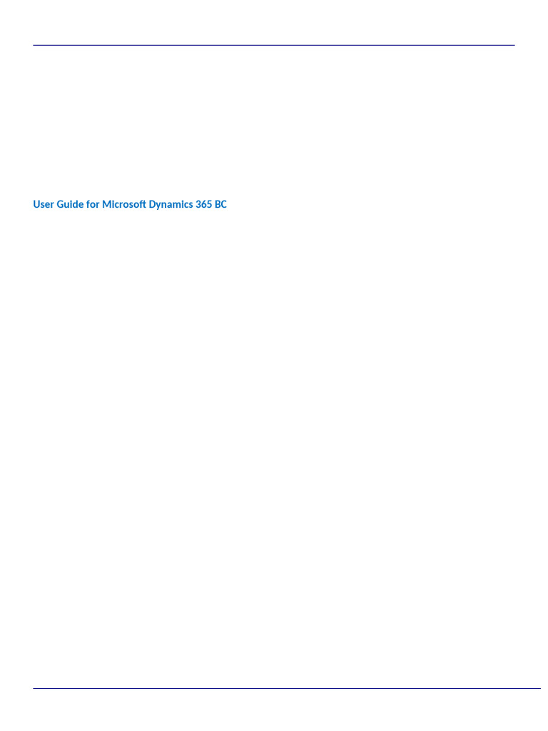 User Guide Fo Microsoft Dynamics 365 Business Centrall | PDF