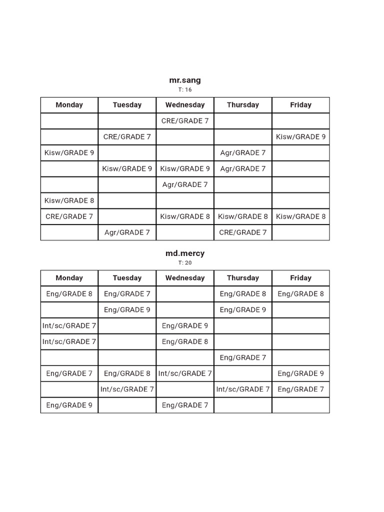 CHEMWOKTERJUNIORSCHOOLTIMETABLE2026-1 | PDF