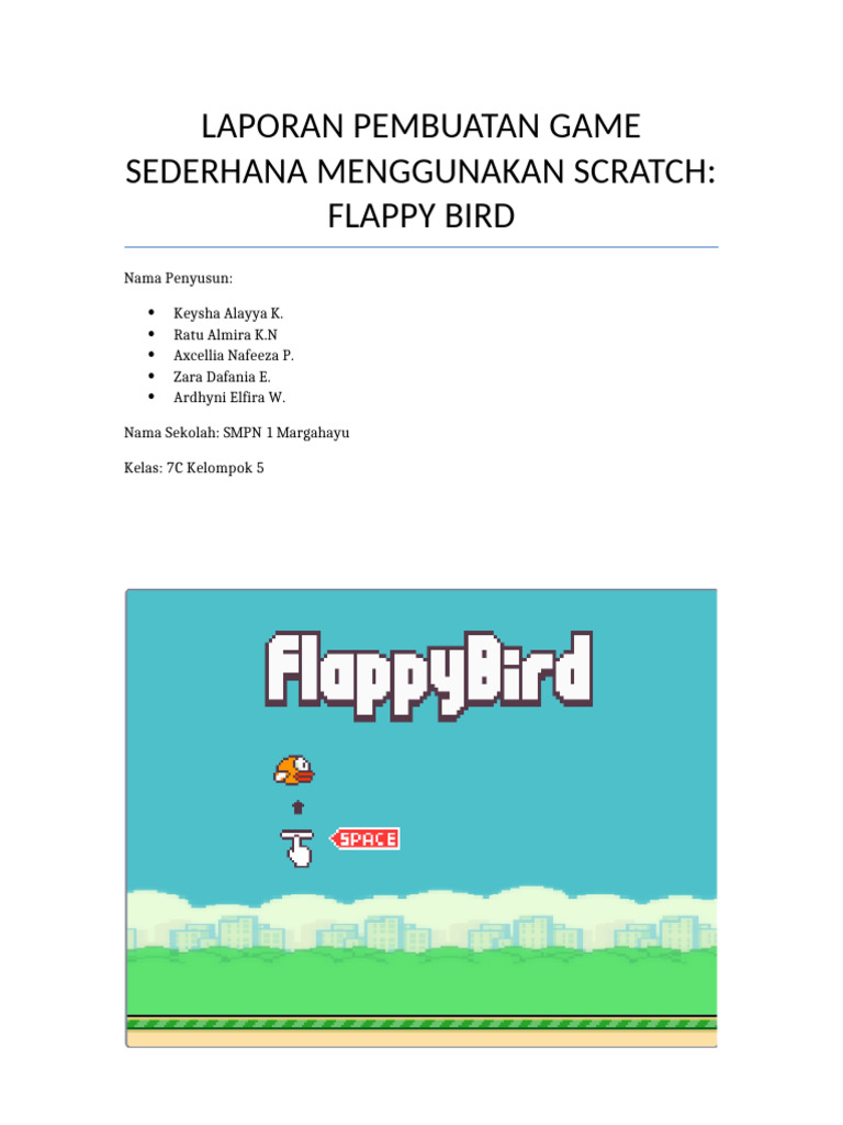 Laporan Pembuatan Game Flappy Bird Scratch | PDF