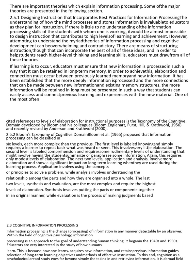 Unit-_I_Information_processing[1] | PDF | Memory | Learning