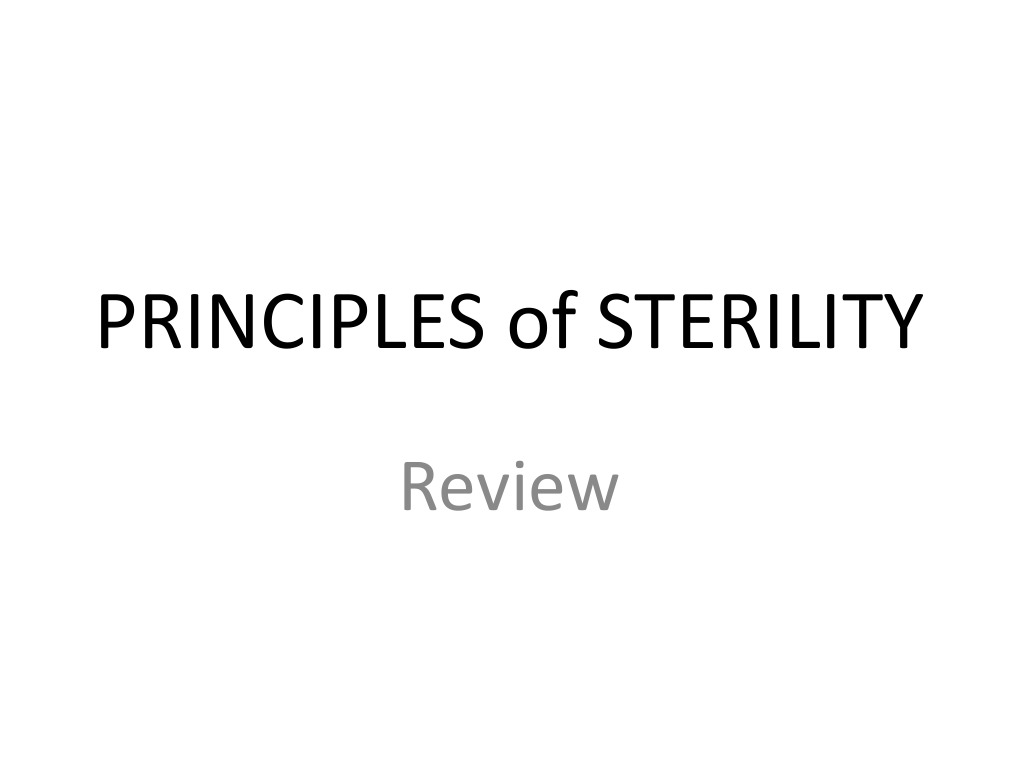 Principles of Sterility | PDF | Surgery | Confidentiality