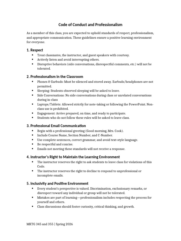 Code of Conduct and Professionalism | PDF | Human Communication | Learning