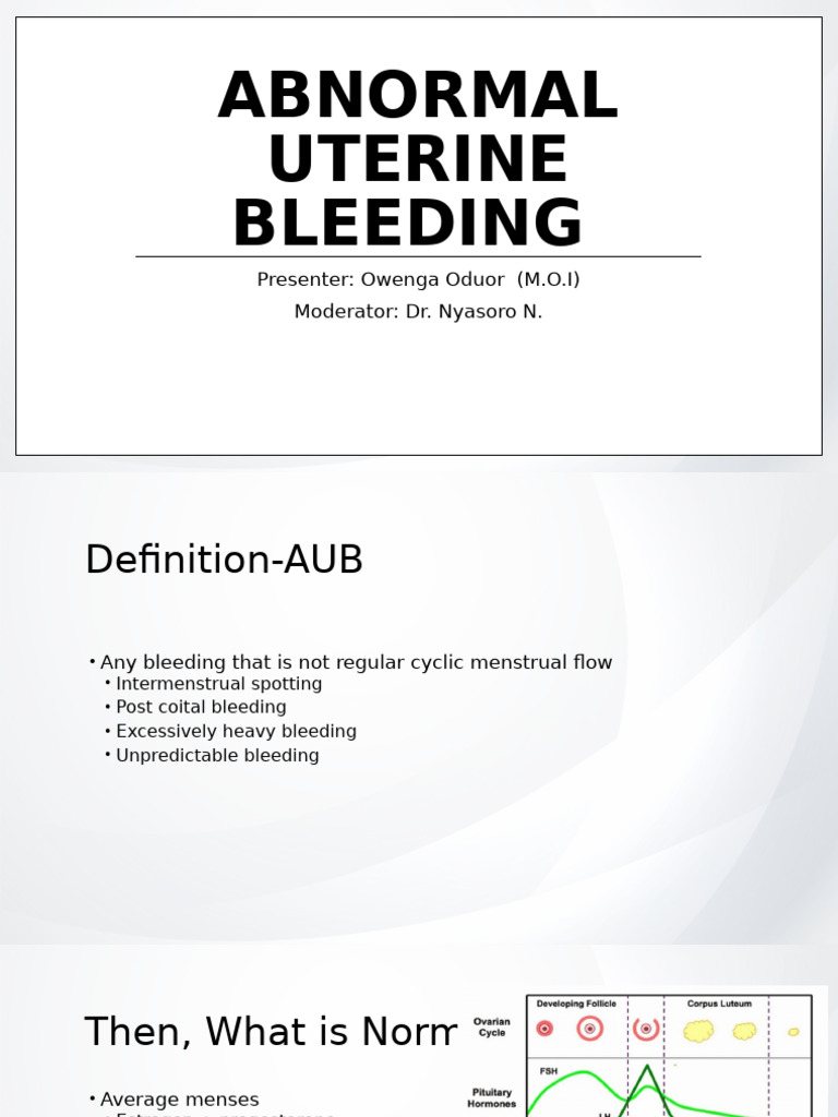 Abnormal Uterine Bleeding | PDF | Menstrual Cycle | Reproductive System