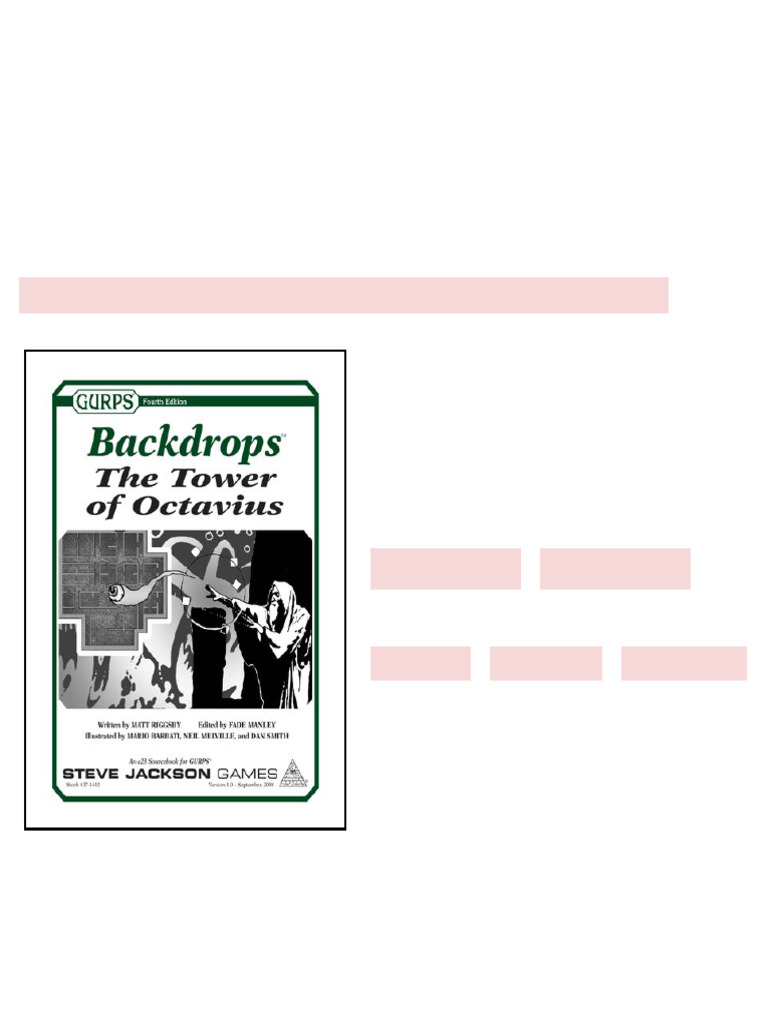 Gurps 4th Edition Backdrops The Tower Of Octavius Matt Riggsby ebook ...