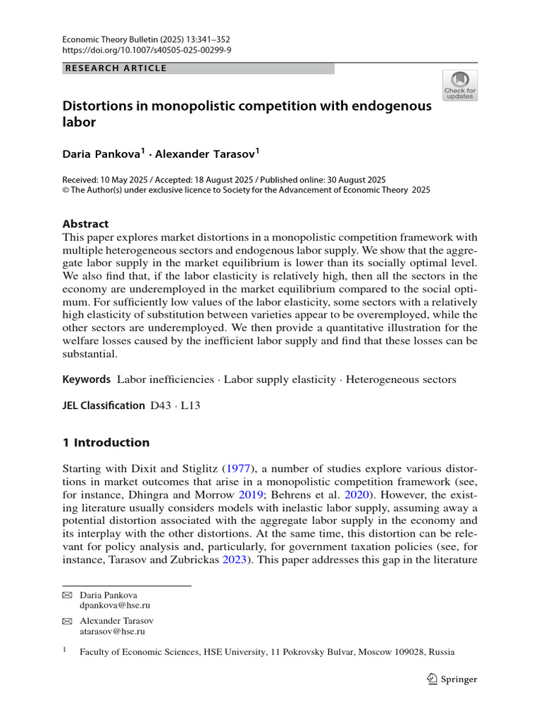 s40505-025-00299-9 | PDF | Labour Economics | Elasticity (Economics)