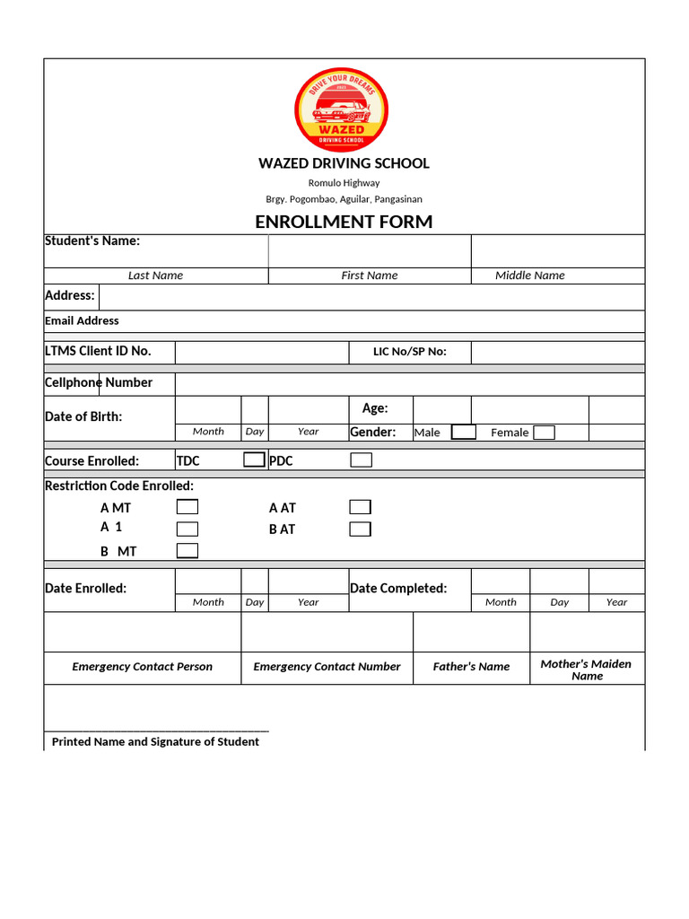 Enrollment Form (1) | PDF