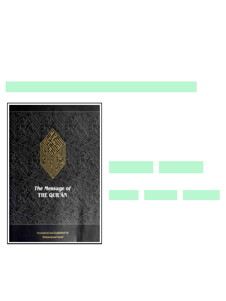 The Message Of The Quran Quran Arabic English Muhammad Asad ebook with ...