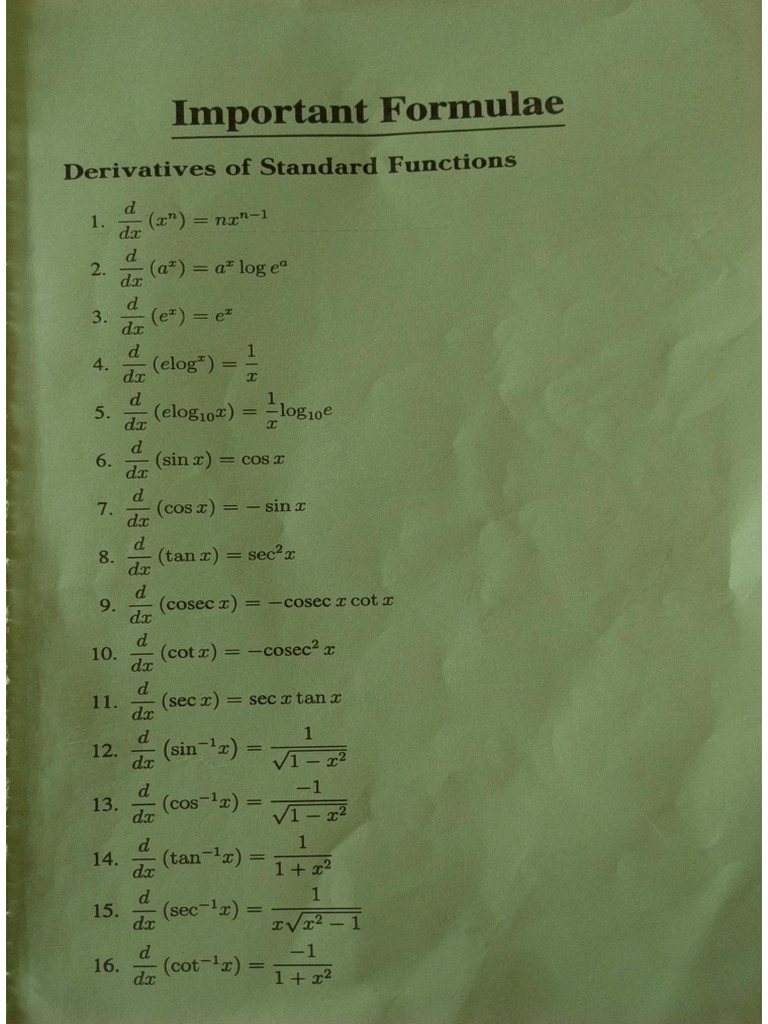 Engineering mathematics - important formulae | PDF