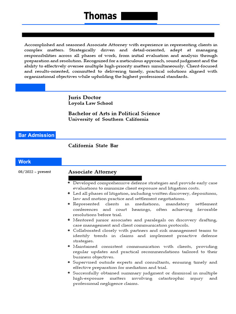 Thomas Resume | PDF | Discovery (Law) | Lawsuit