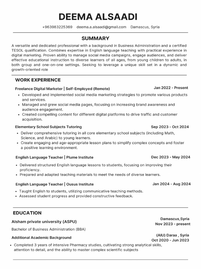 CV Deema | PDF