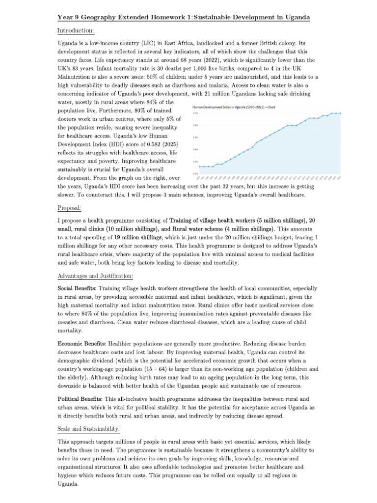 Year 9 Geography Extended Homework 1 - Rachit Banker | PDF