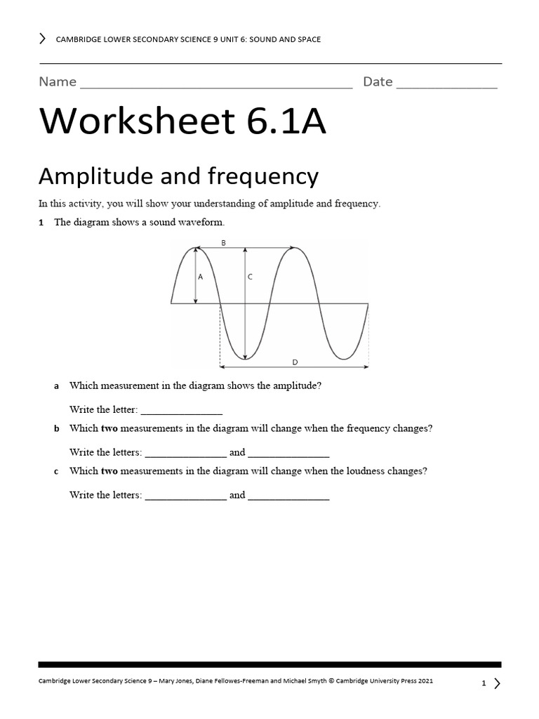 s9-unit-6-amplitude-and-frequency-worksheets-grade-9 | PDF | Sound ...