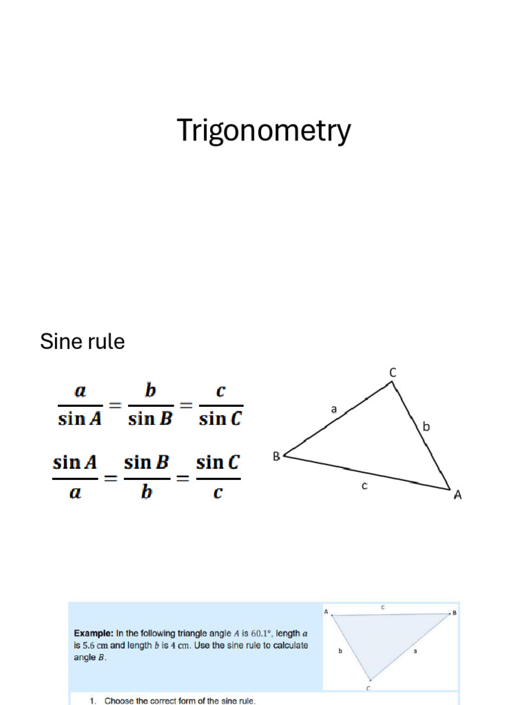 Trigonometry: Sine and Cosine Rules | PDF